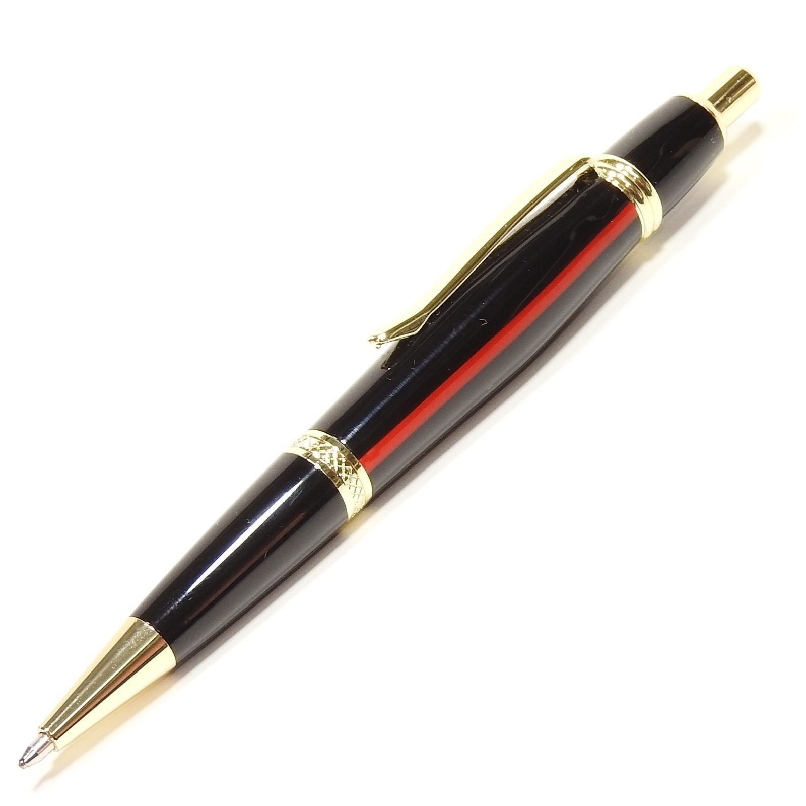 Gold Click Fire Fighters Pen in Thin Red Line Acrylic #A787 - Handmade ...