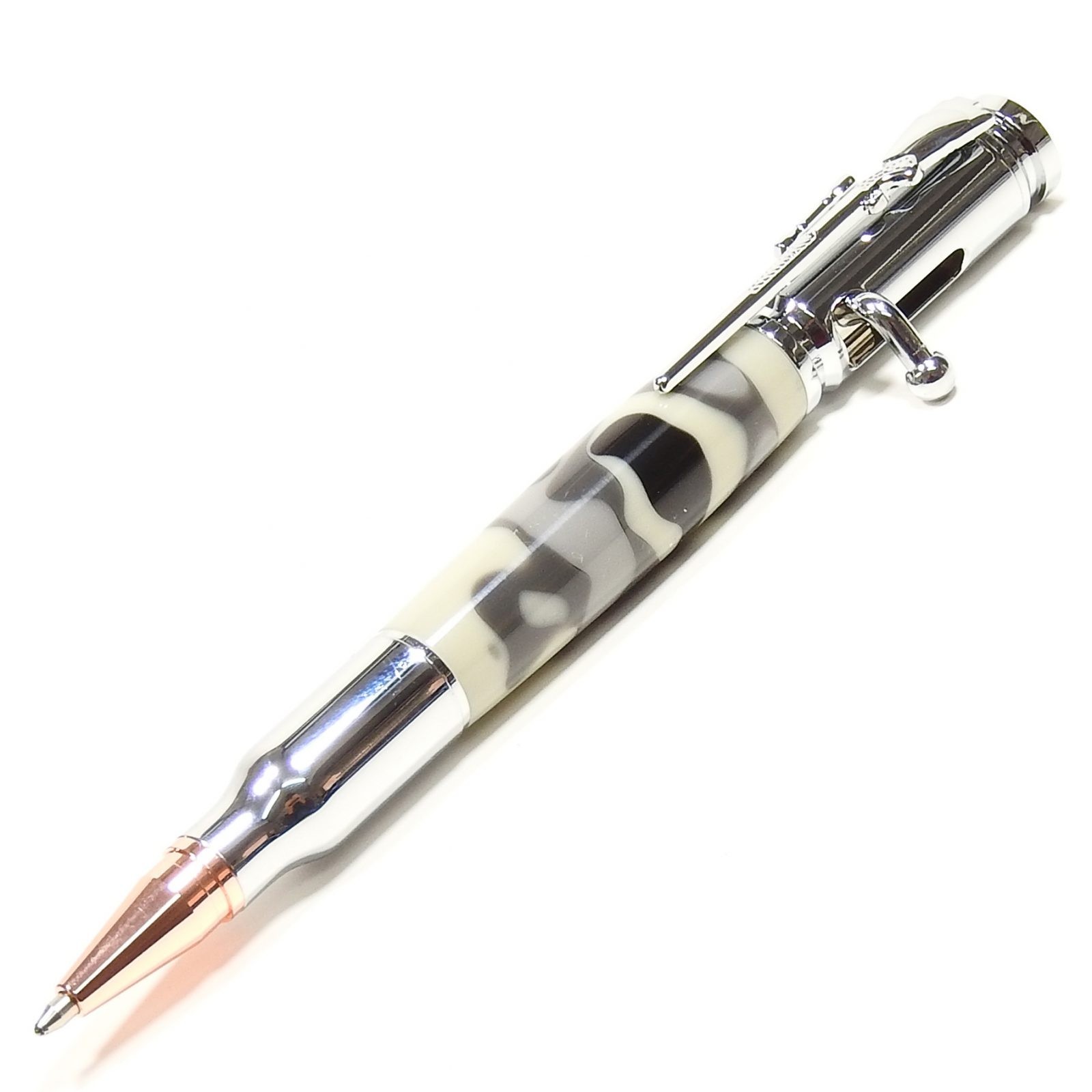 Chrome Bolt Action Pen in Urban Camouflage Acrylic #B514 - Handmade ...