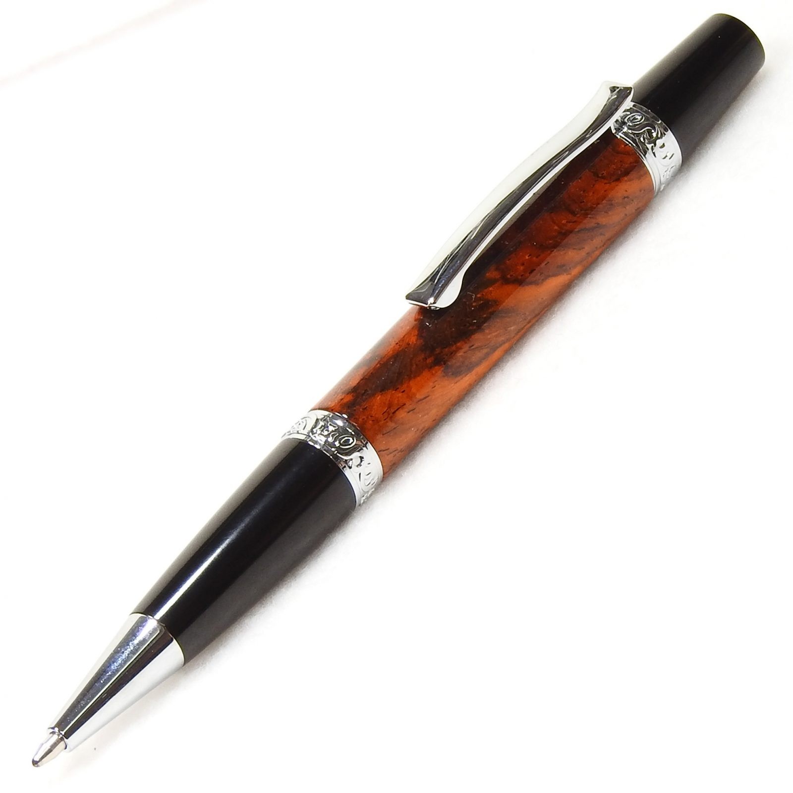 Handmade Black Chrome and Chrome Elegant Pen in Exotic Cocobolo Wood # ...