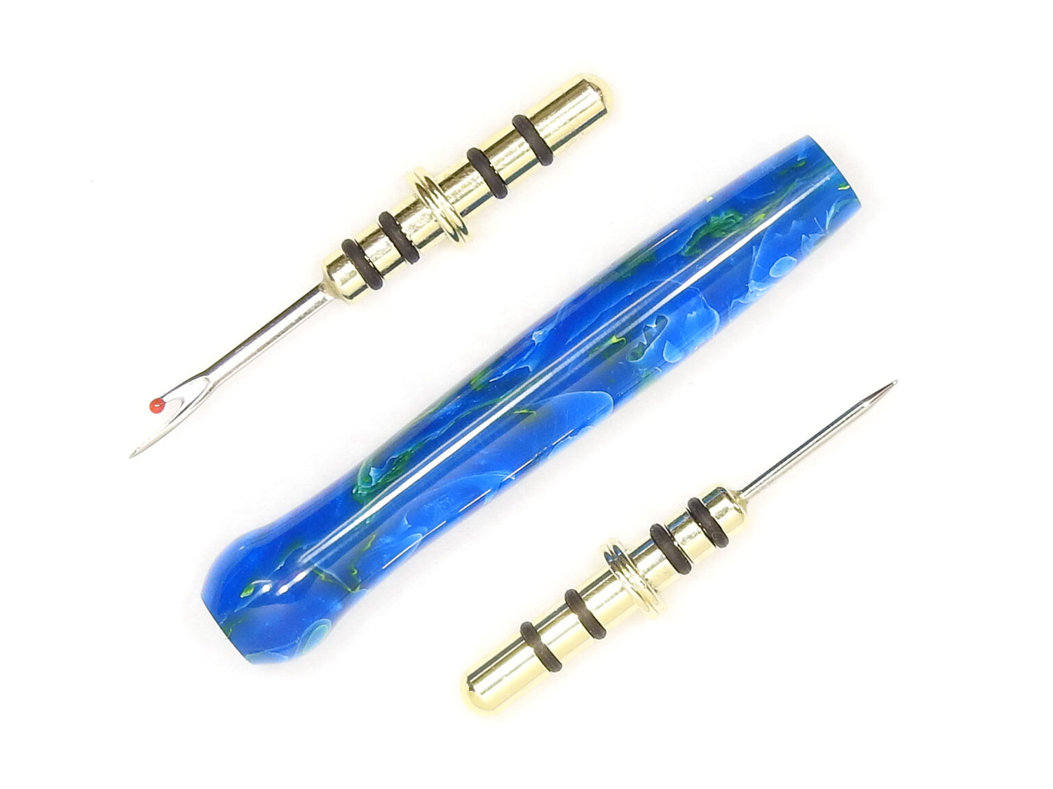 Handmade Seam Ripper and Sewing Awl - Sapphire Aqua Blue Emerald Green ...